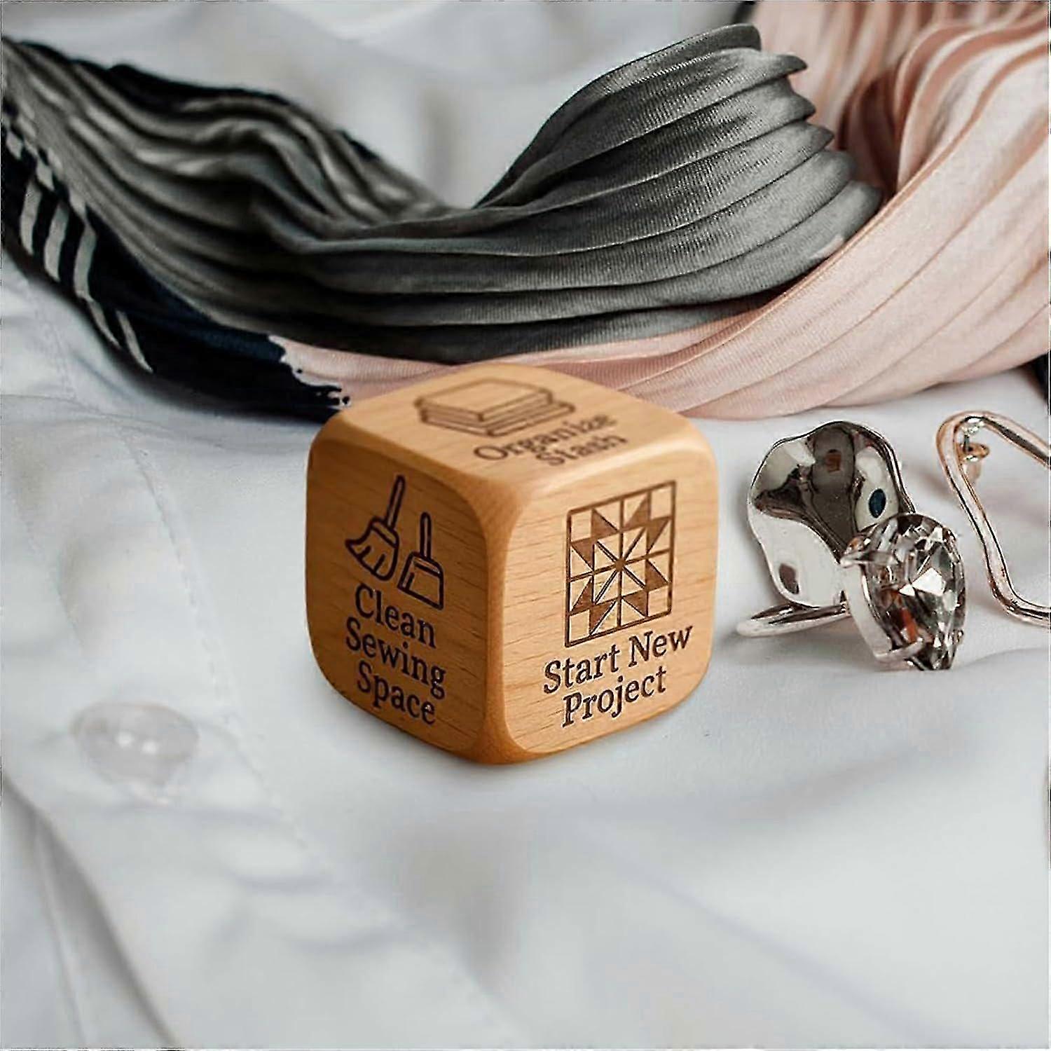 Quilters Dice, Handmade Wooden Quilting Decision Dice with 6 Engraved ...