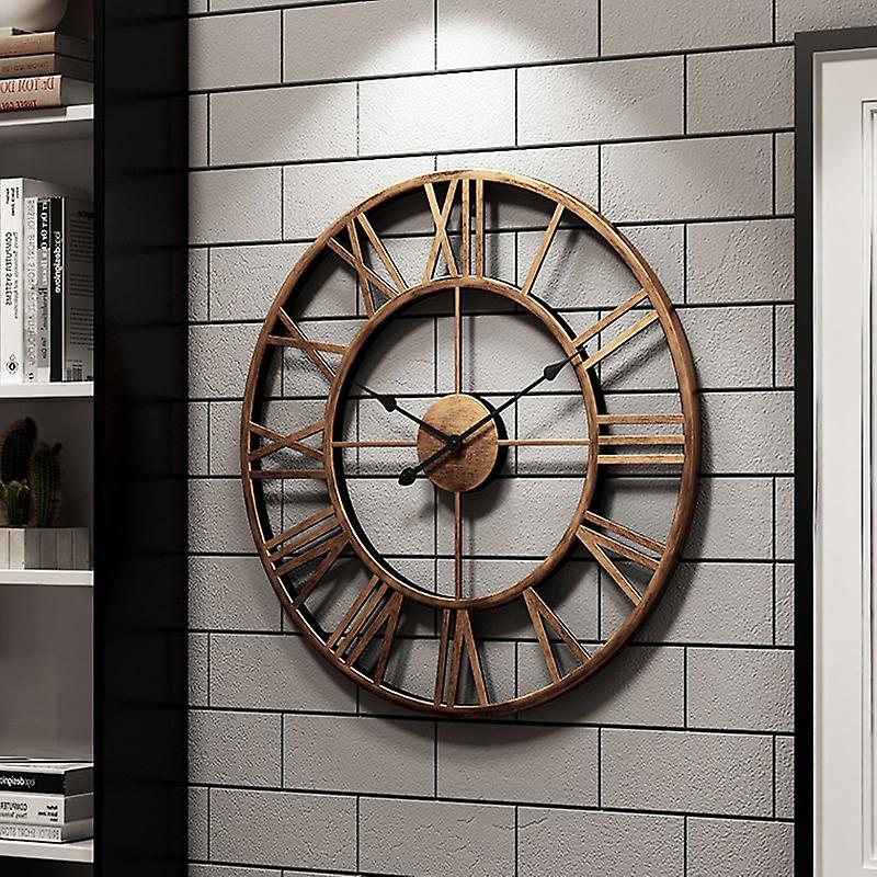 Wall Clocks Needle Roman Numerals Indoor Outdoor Garden Metal Accurate ...