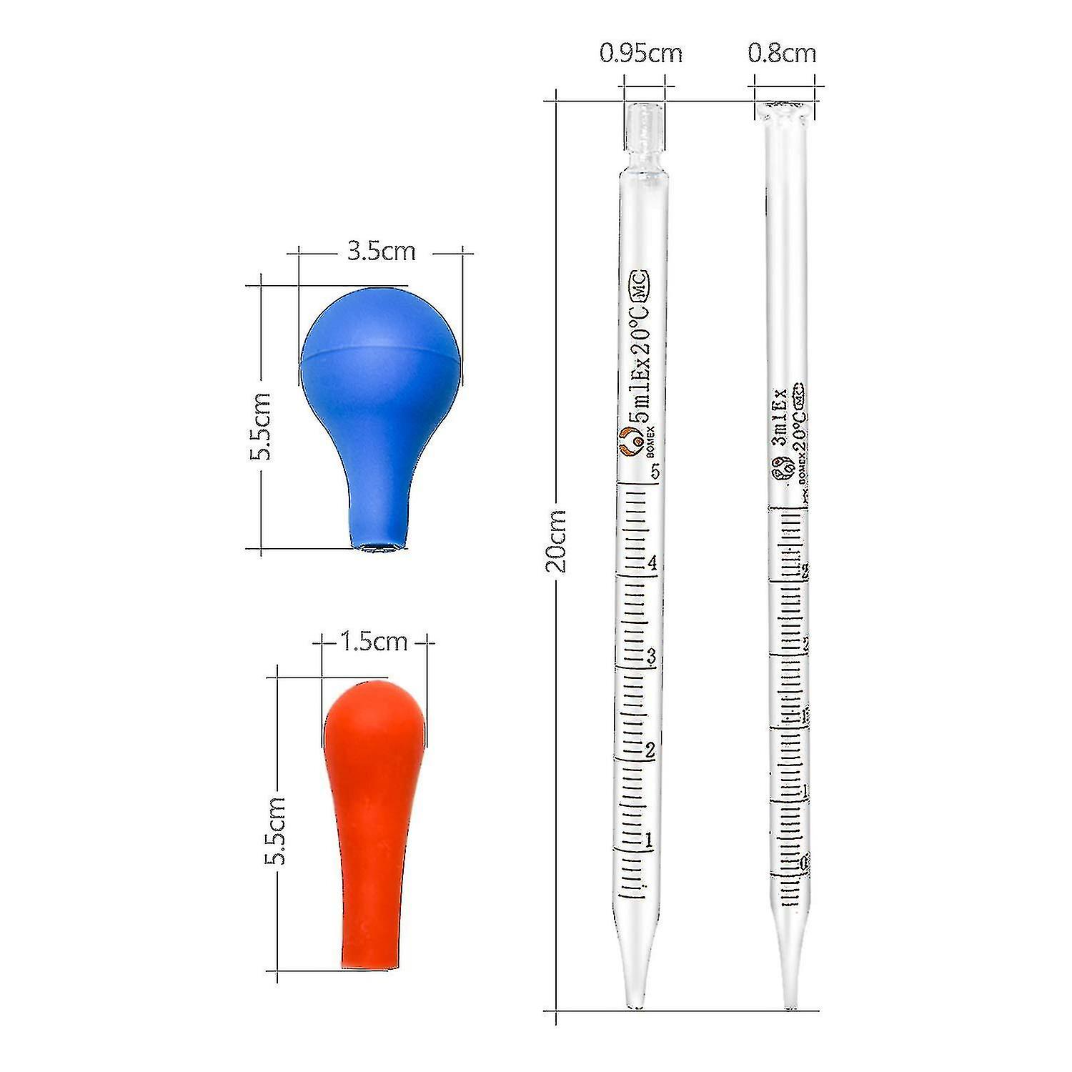 Glass Dropper Pipette 3 Ml 5 Ml Glass Pipette Graduated Dropper ...