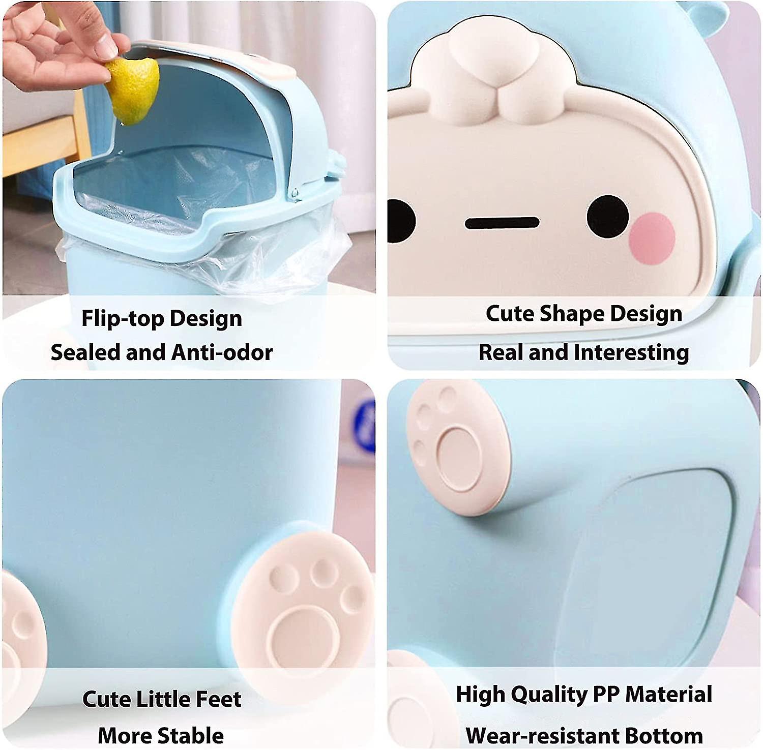 Cute Flip Trash Can Cute Animal Shape Trash Cans Cute Desktop Trash Can ...