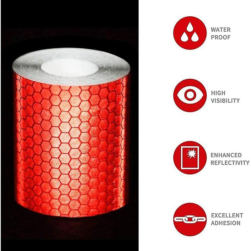 4 Pcs Self Adhesive Reflective Tape,Reflective Sticker Warning Safety ...