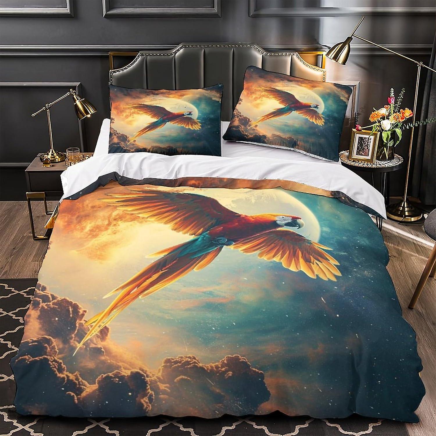 EKENOZ Cartoon Parrot Comforter Cover 3D Print Bedding Set Decorative 3 ...