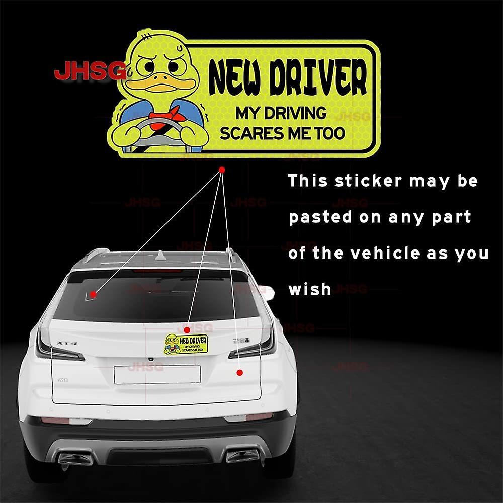 Funny Car Reflective Stickers New Driver Stickers Student Driver Decals ...