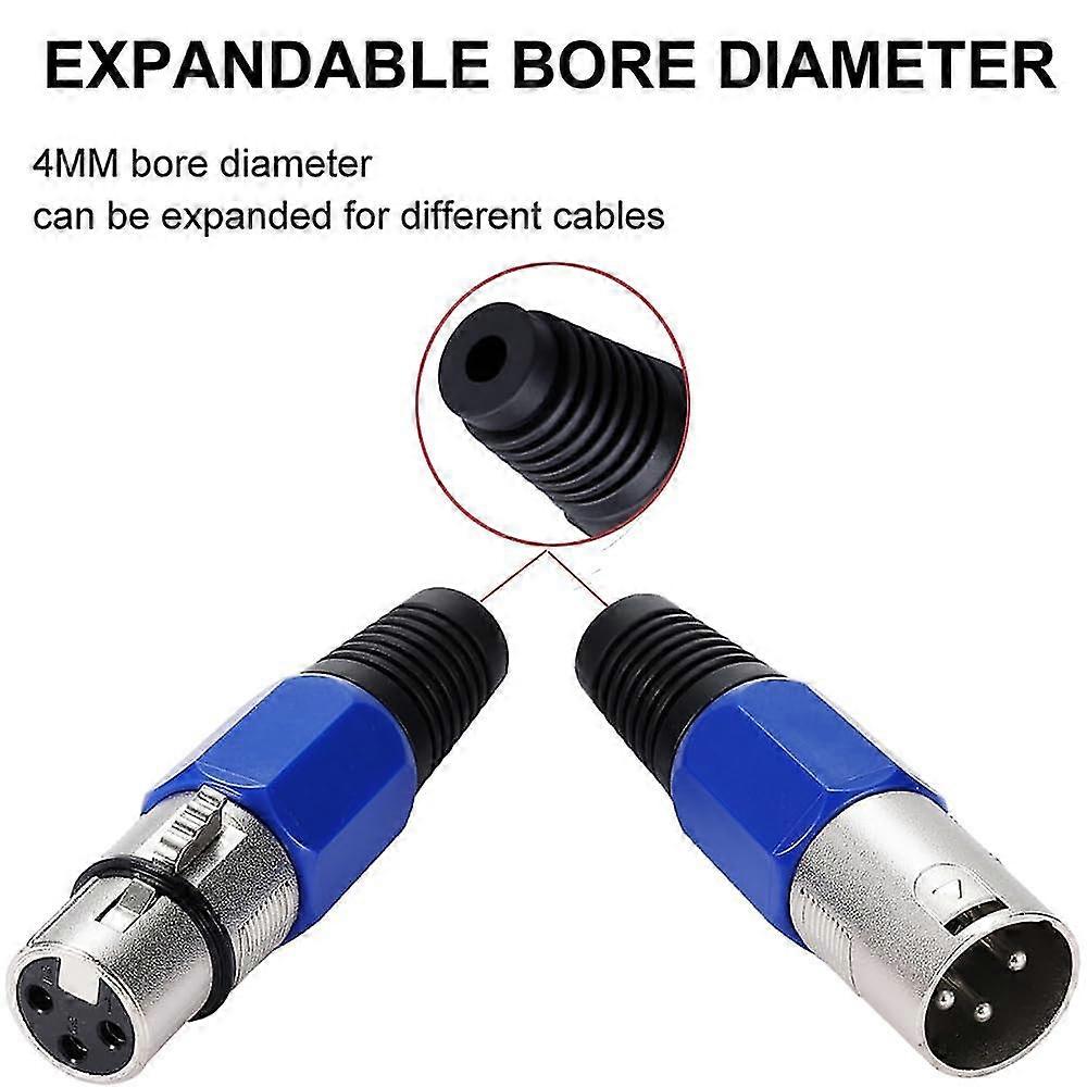 12 Pieces 3-pin Xlr Connectors, Xlr Male/female Connectors, Xlr Plugs And Sockets For Dmx Signal ...