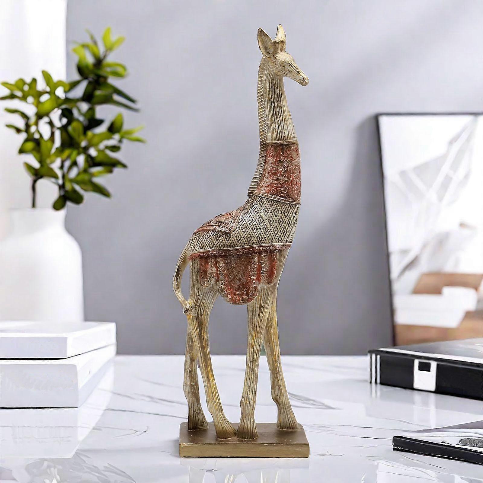 Giraffe Sculpture Crafts Resin Tabletop Decoration for Entrance Hotel ...