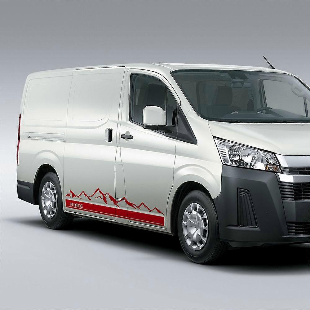 2PCS Car Stickers For Toyota Hiace 200 300 Camper VAN Mountain Stripes ...