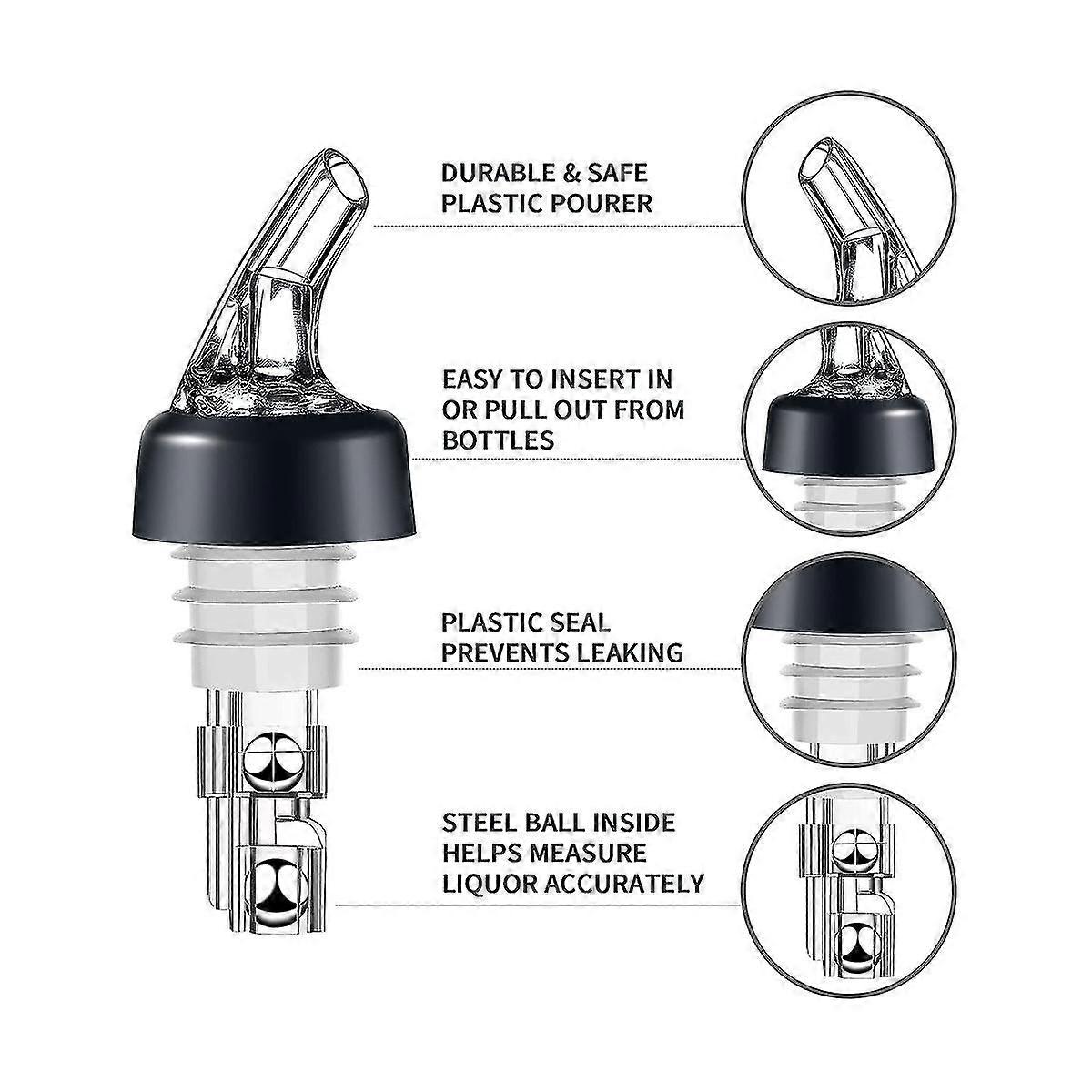 Measured Liquor Bottle Pourers, Set Of 12 Quick Shot Spirit Measure ...