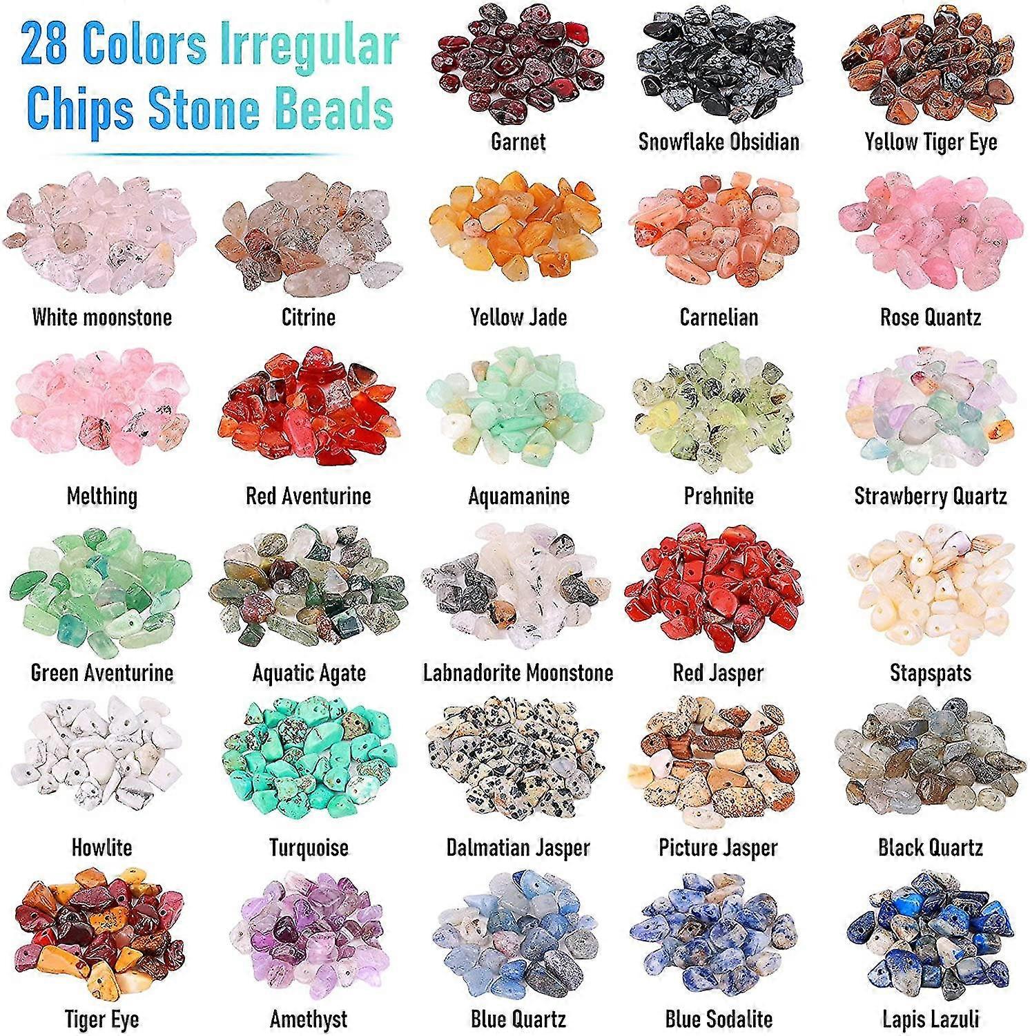 1400 pcs crystal jewelry making kit,28 colors gemstone beads for ...