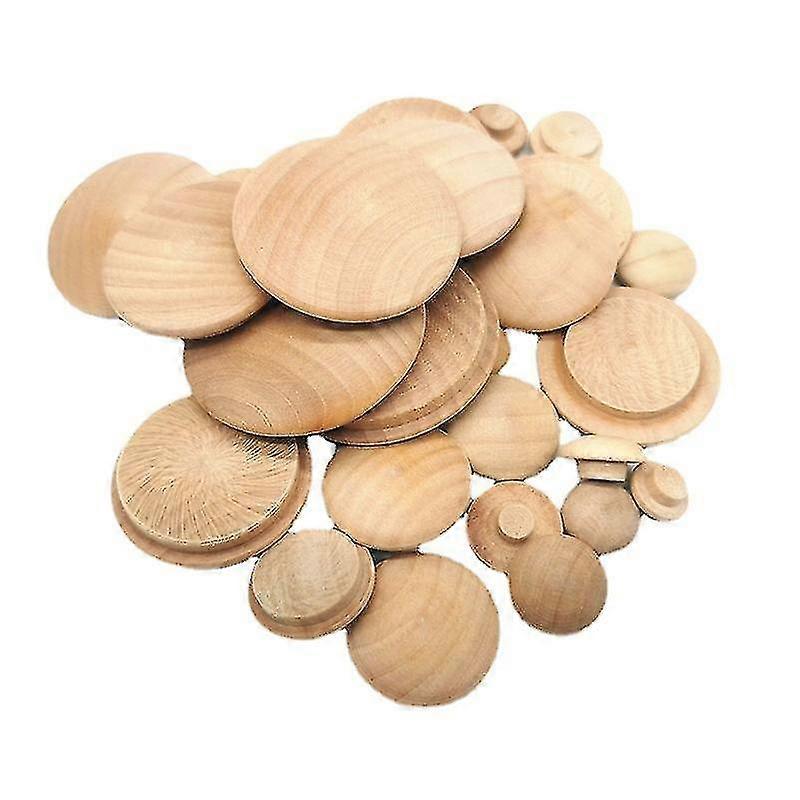 100pcs Round Wood Button Plugs Wooden Screw Covers For Screw Holes ...