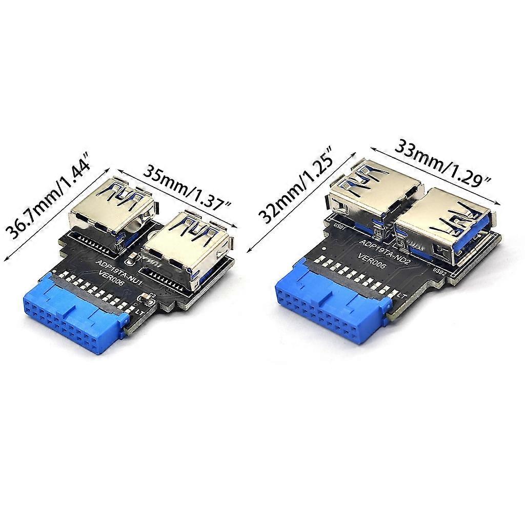19Pin to Dual USB Adapter Connector USB Connector Motherboard 19Pin to ...