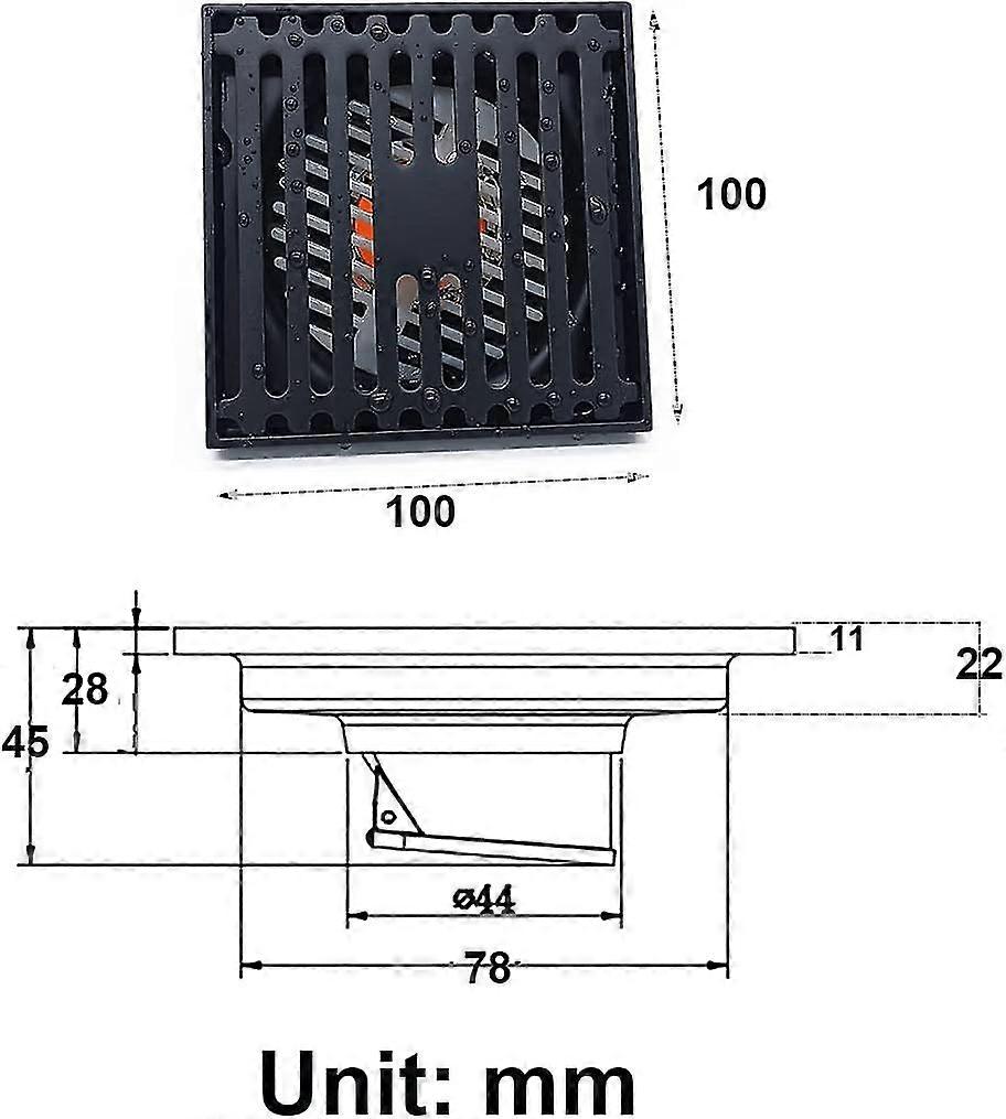 Stainless Steel Square Drain Drain Cover Anti-Odor Straight Floor Drain ...