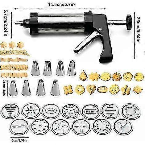 Professional Stainless Steel Pastry Syringe Biscuit Press Pastry Gun ...