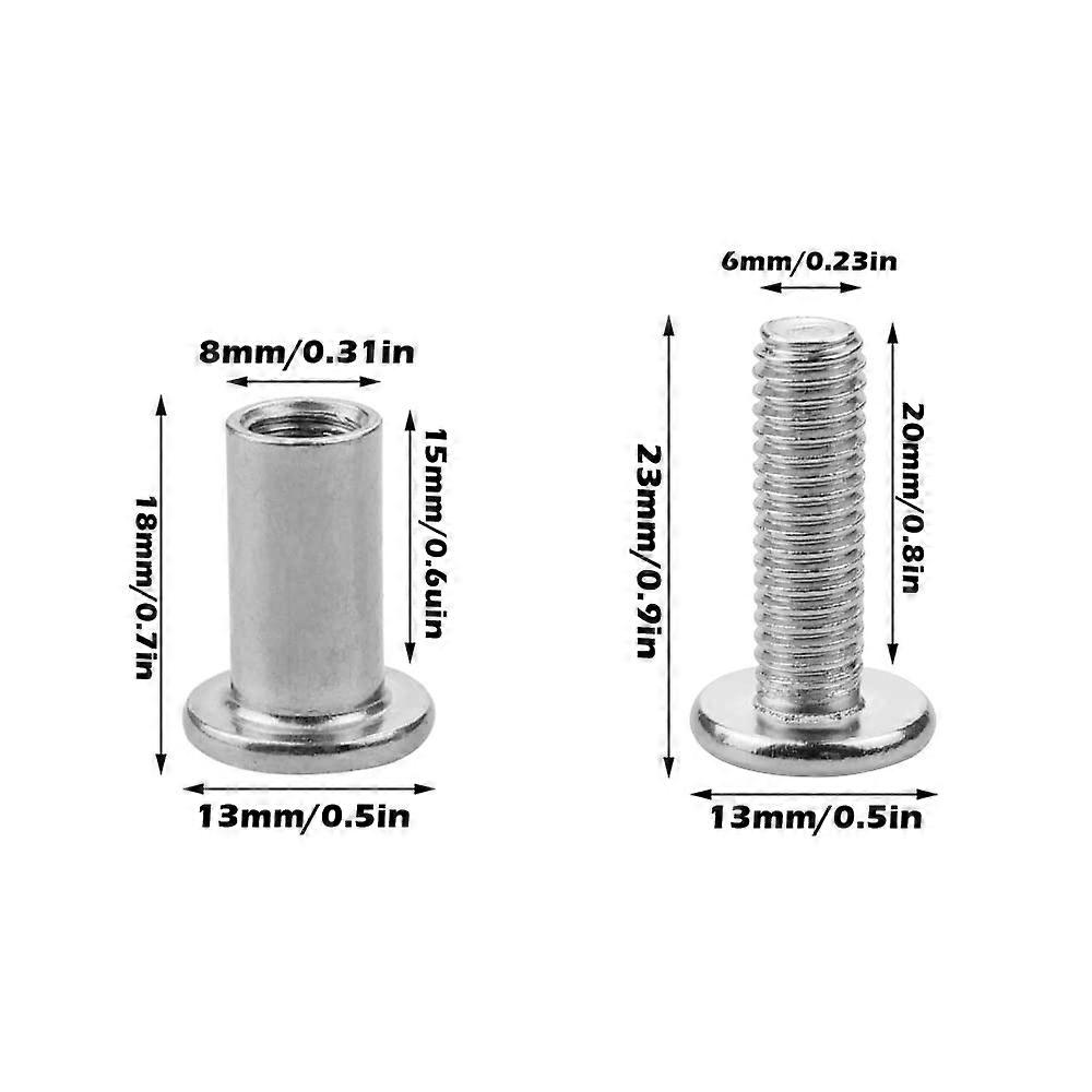 Pack of 12 M6 x 20mm Binding Screws Connecting Screws,Hex Socket Fixing Bolts,with Sleeve Nut ...