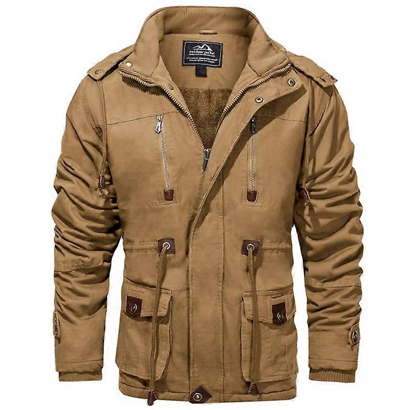 Ny tyk fleece foret frakker Mænd Taktisk hættejakke Vinter varm frakke ...