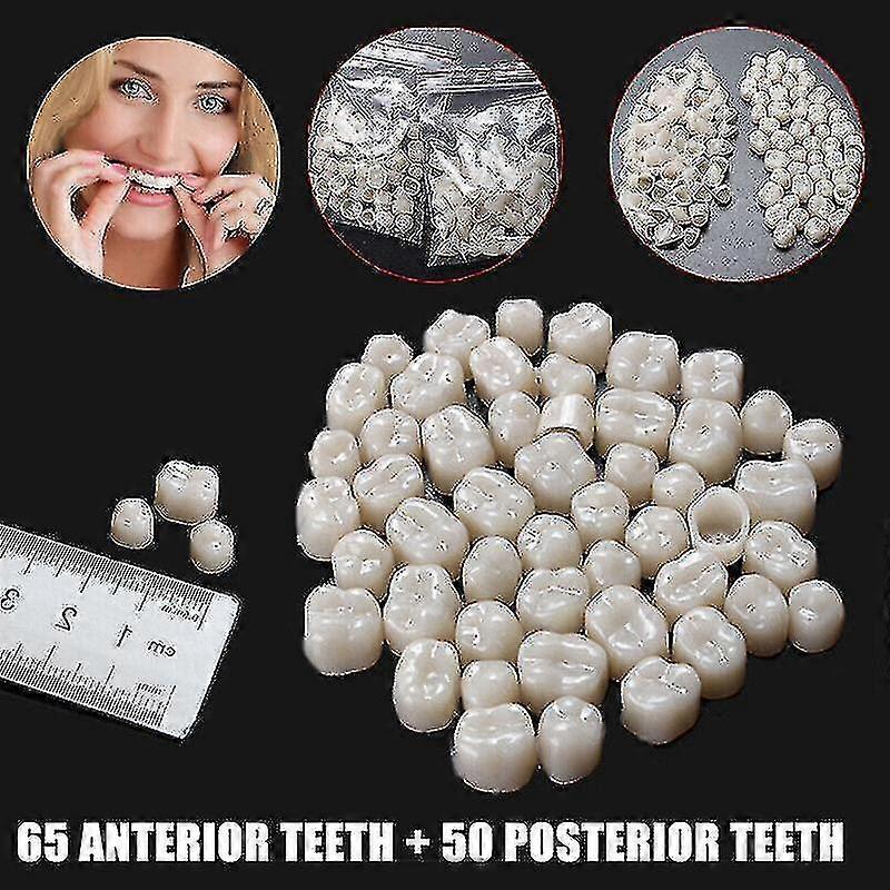 115pcs Resin Dental Temporary Crown Anterior Front & Back Tooth Molar ...