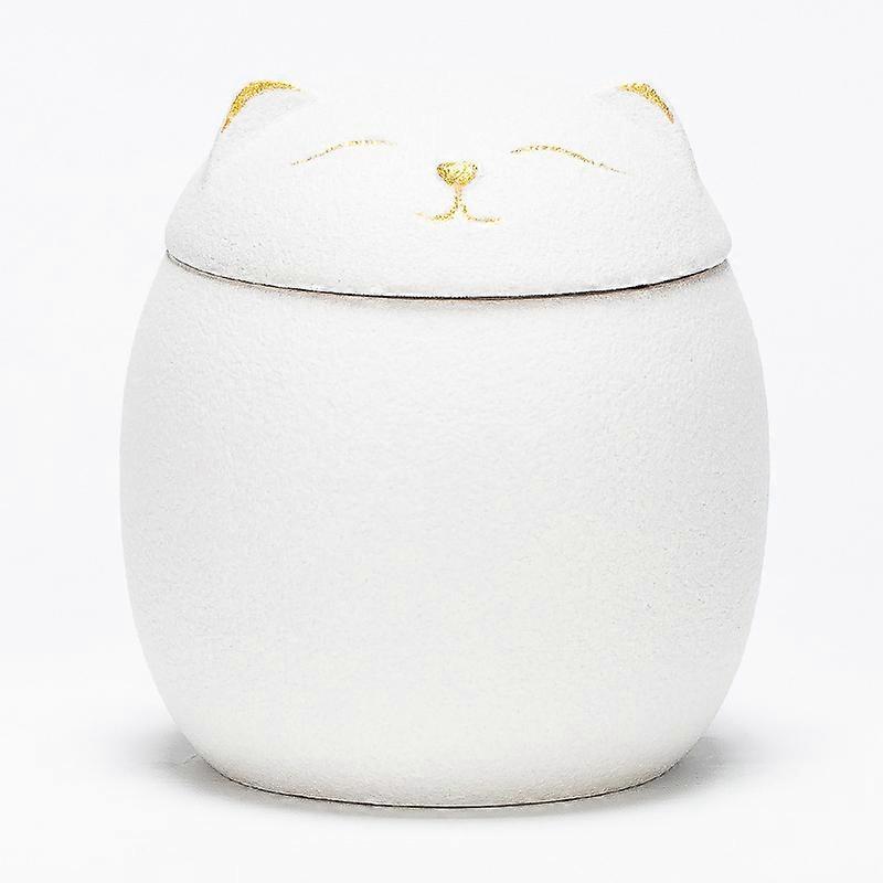 Coffee Bean Container Ceramic Cat Tea Storage Canister Cute Cat Shaped ...