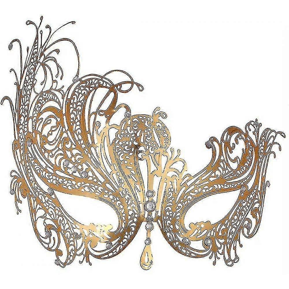 Ladies Masquerade Mask Metal Mask Shiny Rhinestone Venetian Party Party Ball Mask Bar Clothing ...