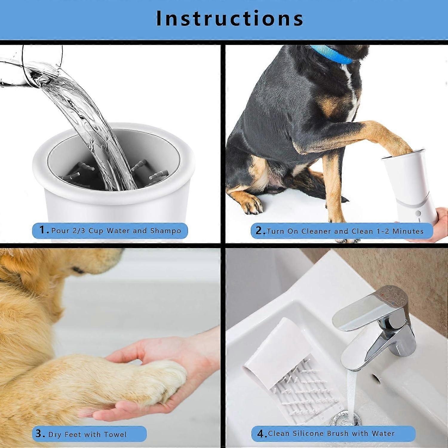 Portable Electric Dog Paw Cleaner, Electric Paw Washer, Automatic ...