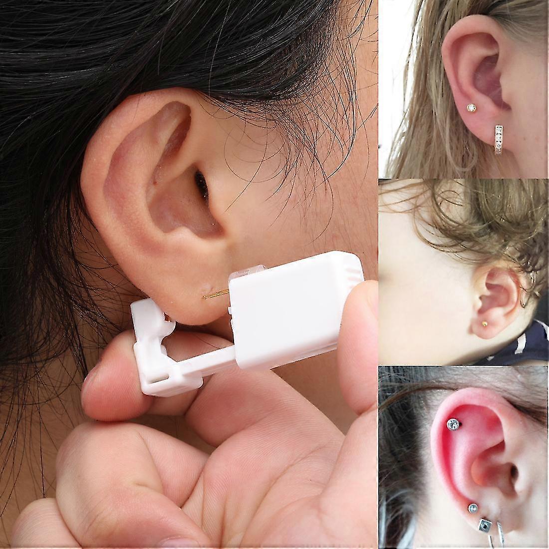 2 Pack Self Ear Piercing Gun, Disposable Self Ear Piercing Gun Kit With ...