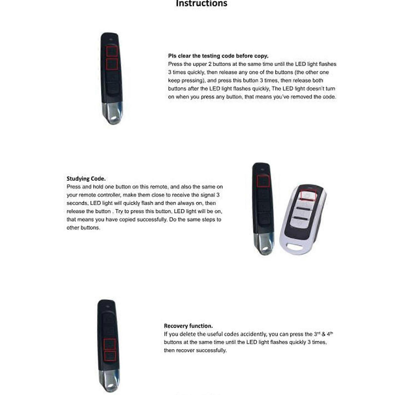 4 Channel 433Mhz Remote Control Duplicator Clone Cloning Code 433Mhz Duplicator | Fruugo UK