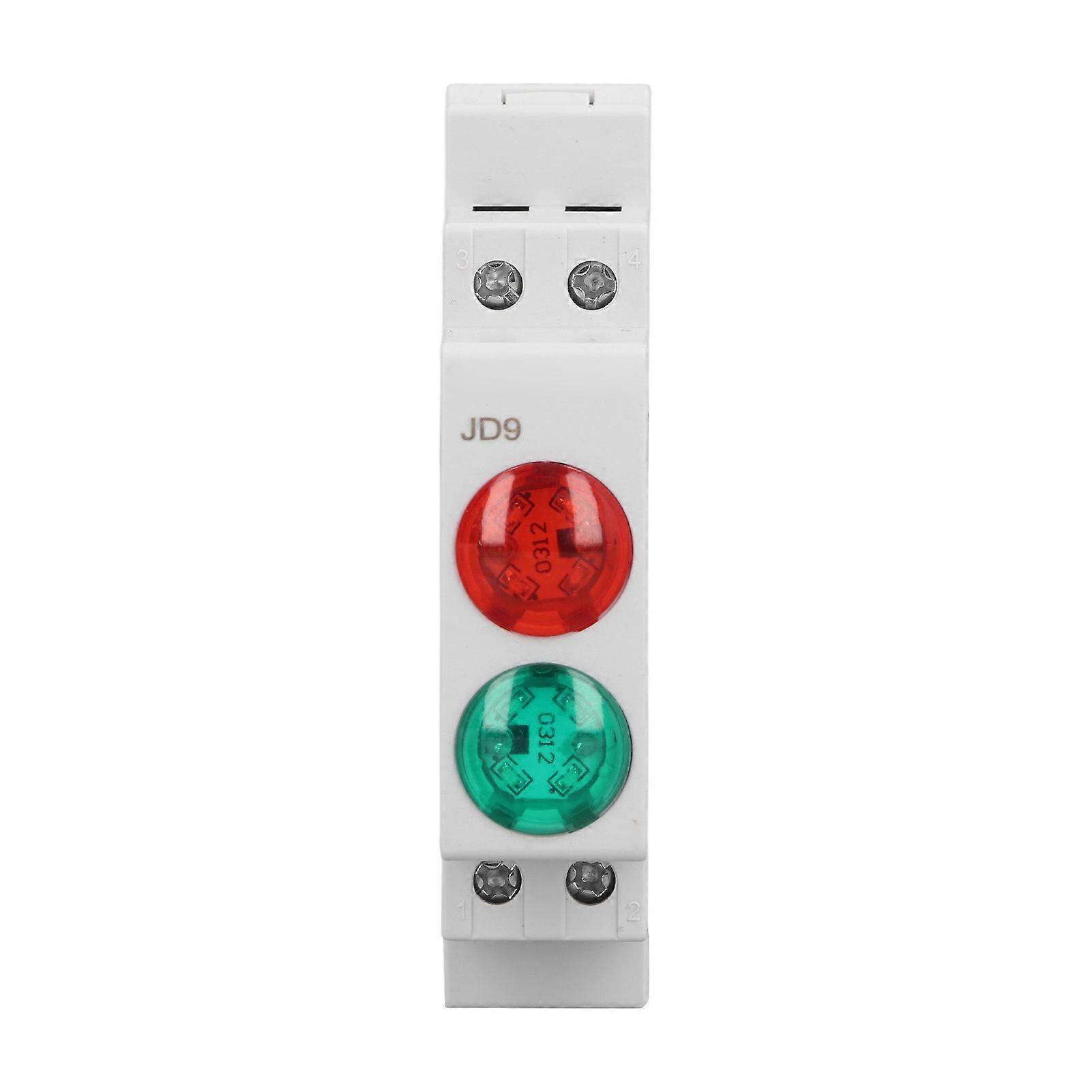 DIN Rail Signal Lamp Red Green Dual Lights Rail Type LED Indicator ...