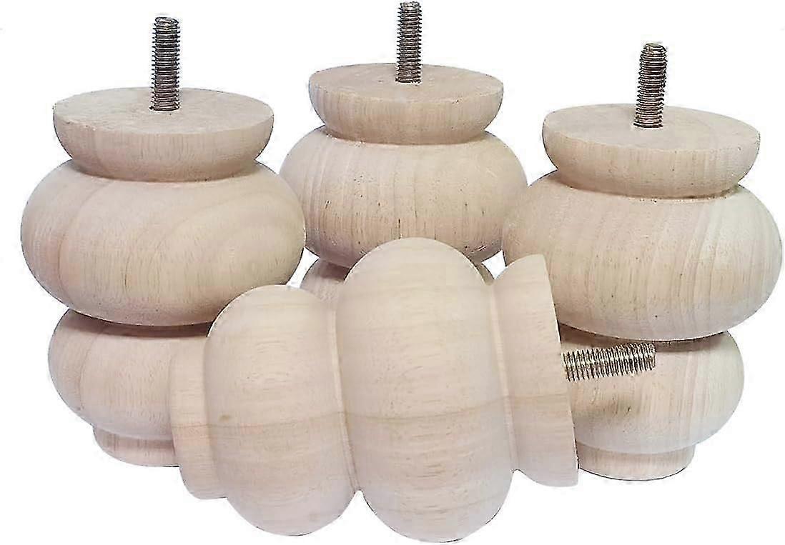 Btibpse 4 Inch Wooden Furniture Legs, Solid Wood Unpainted Replacement ...