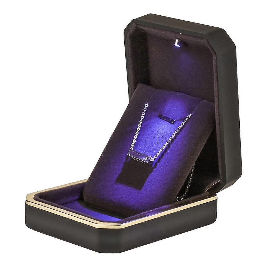 LED Lighted Ring Necklace Storage Boxes Engagement Wedding Gift for ...