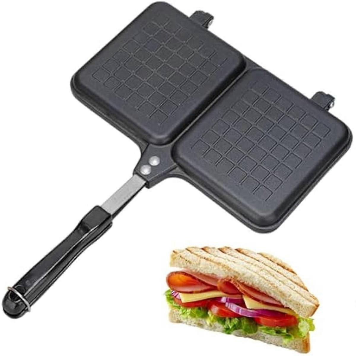 Toasted Sandwich Maker,Double-Sided Toaster Pan Non-Stick Cheese Melter ...