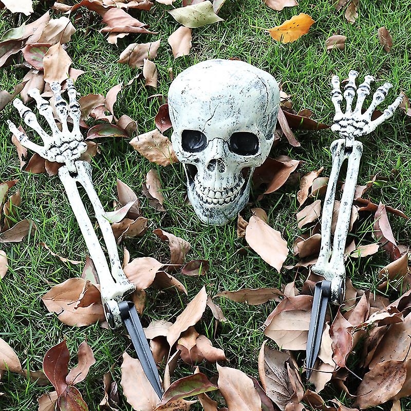 Halloween Scary Props Skeleton Head Model Plastic Skeleton Hands ...