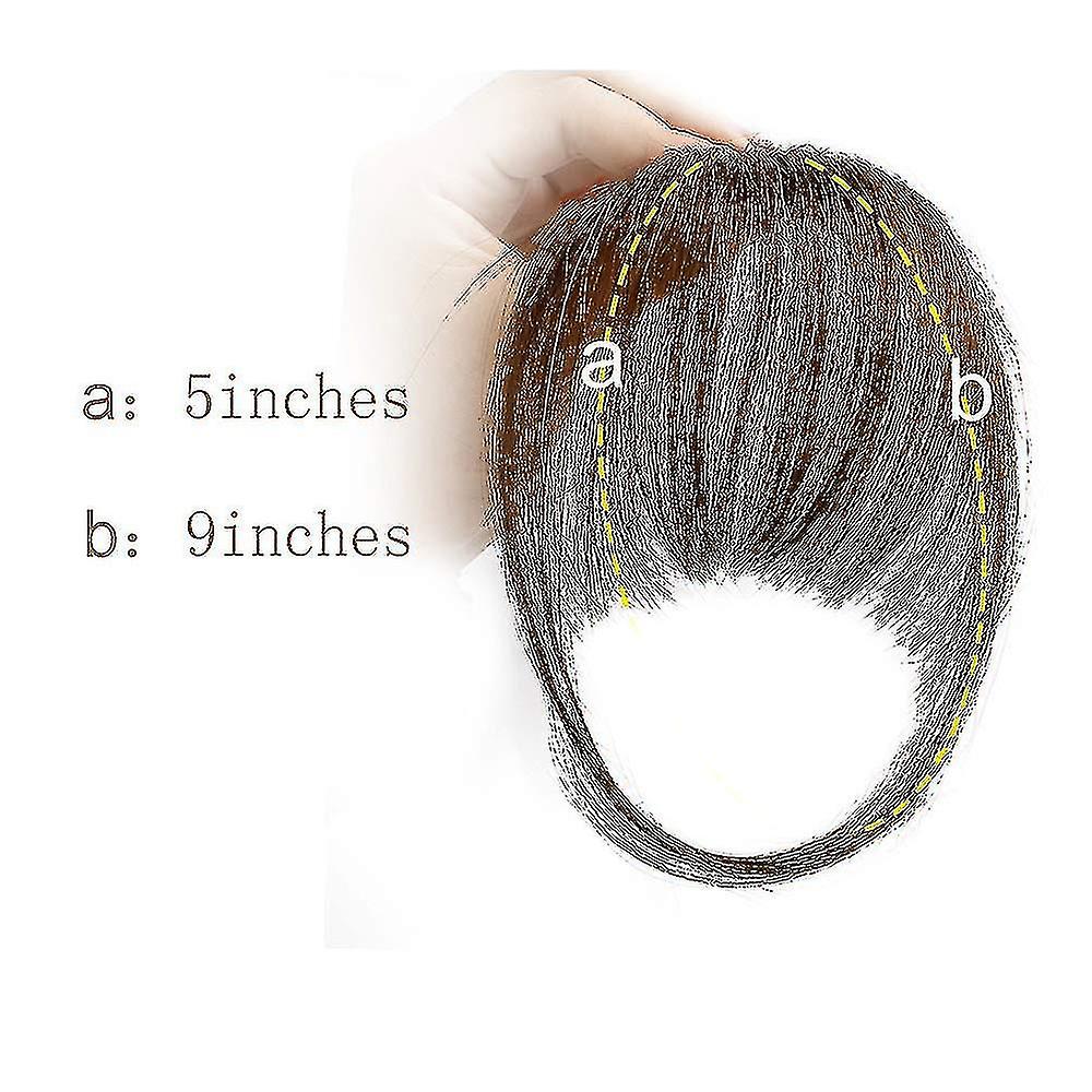 Clip In Bangs 100% Human Hair Extensions Reddish Brown Clip On Fringe ...