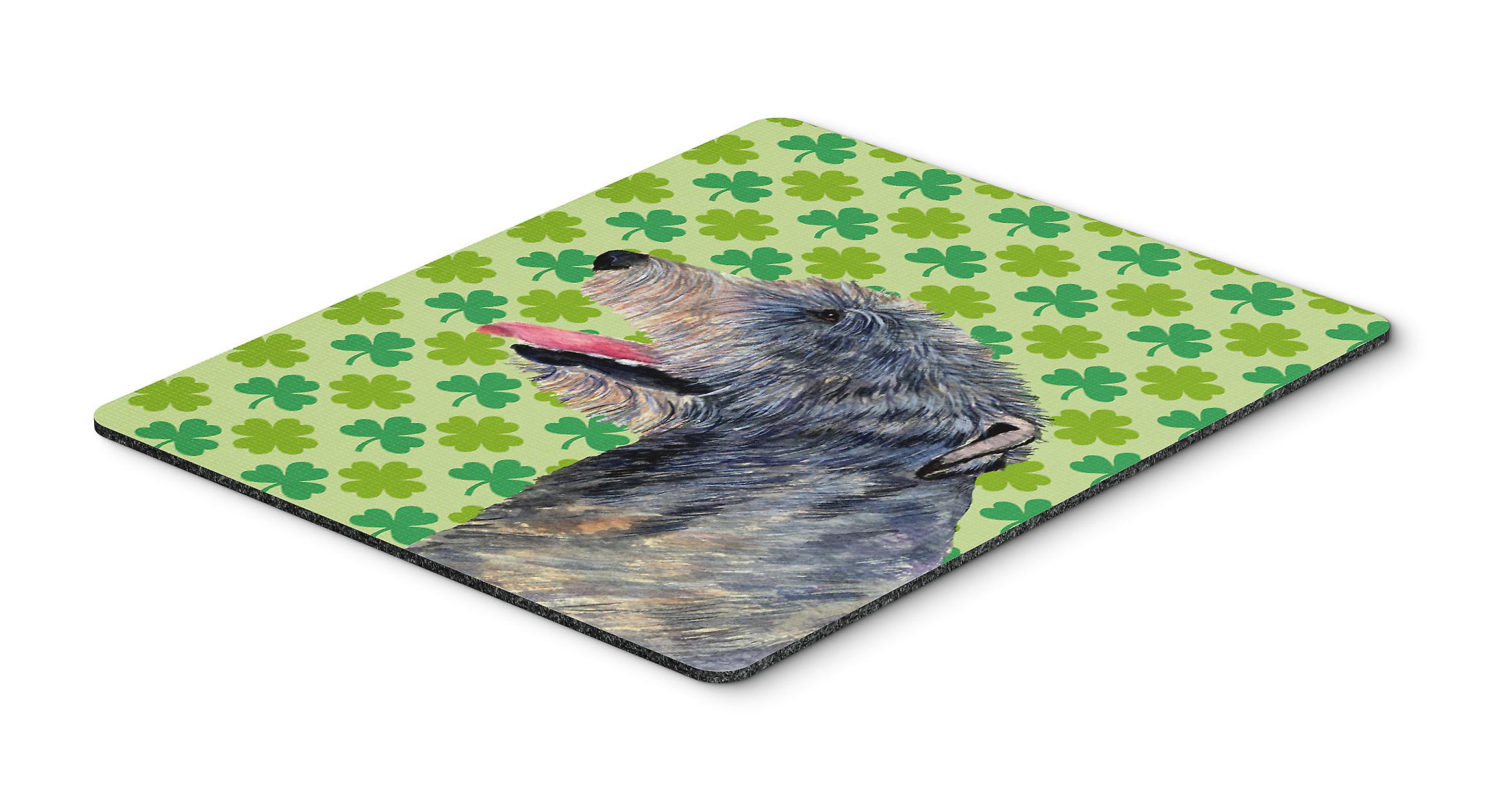 Irish Wolfhound St. Patrick's Day Shamrock Portrait Mouse Pad, Hot Pad ...