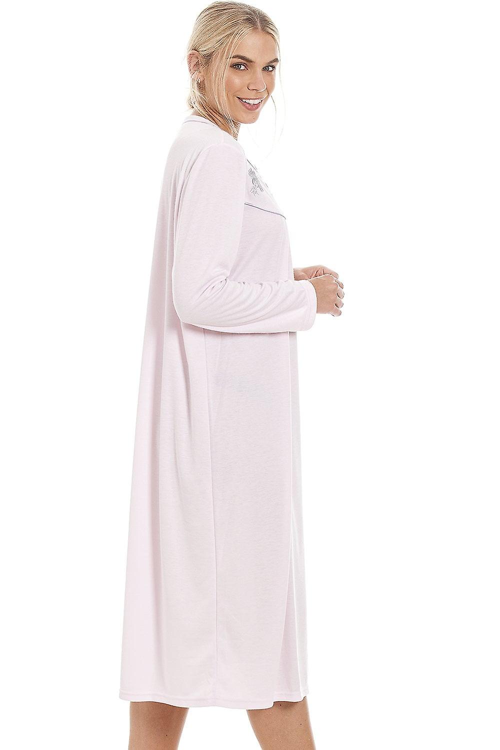 Women's Camille Womens Classic Light Pink Long Sleeve Nightdress ...