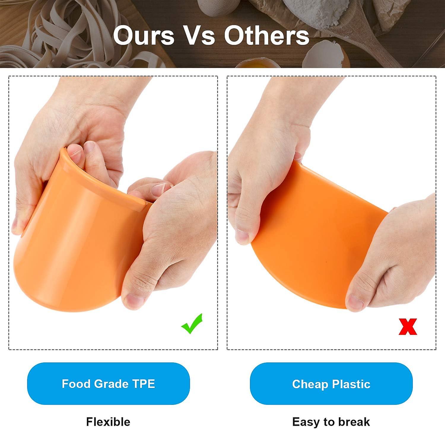 2 Pack Flexible Bowl Scraper Dough Scraper Spatula Multipurpose Curved ...