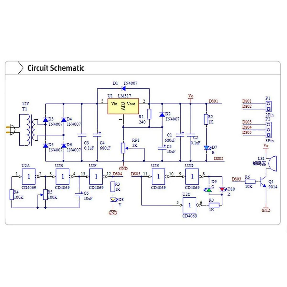 LM317 Adjustable Voltage Regulator DIY Kit 220V to 1.25V-12.5V Step ...