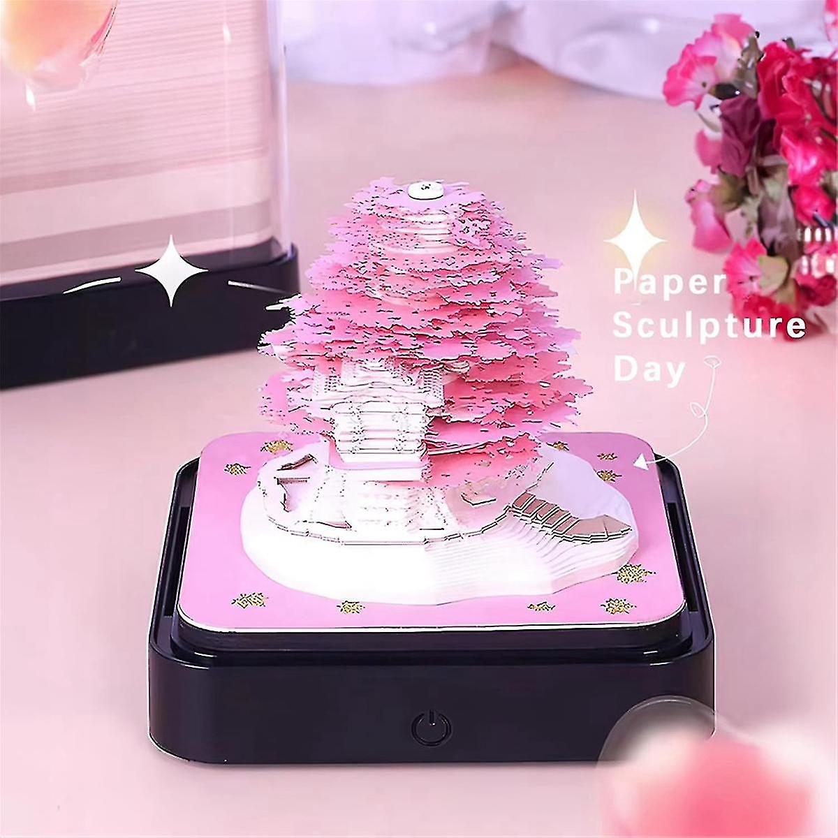 3d Art Calendar Memo Pad 2024, Timepiece Calendar Sakura Tree Rip Paper ...