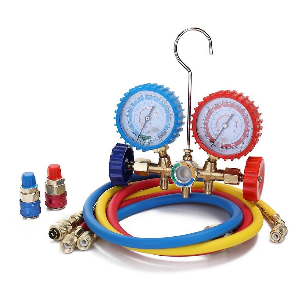 3 Way refrigerant gauge ac diagnostic manifold freon set for r134a r12 ...