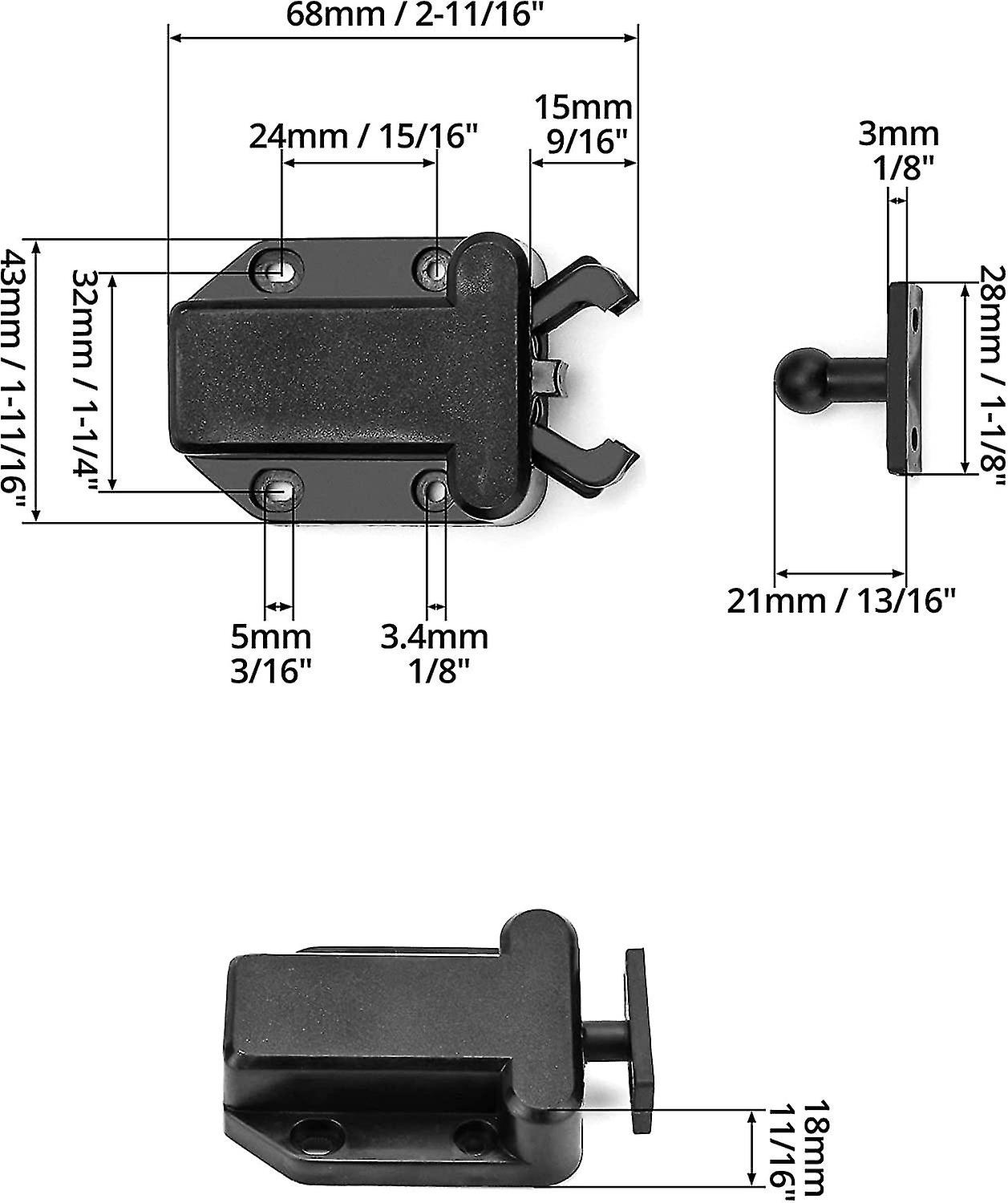 Touch Release Catch Latch, Push To Open Catch Lock With Automatic Pop ...