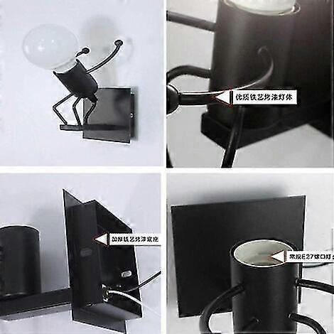 Robot Wall Lamp,creative Little Iron Man Wall Light,retro Cartoon Wall ...