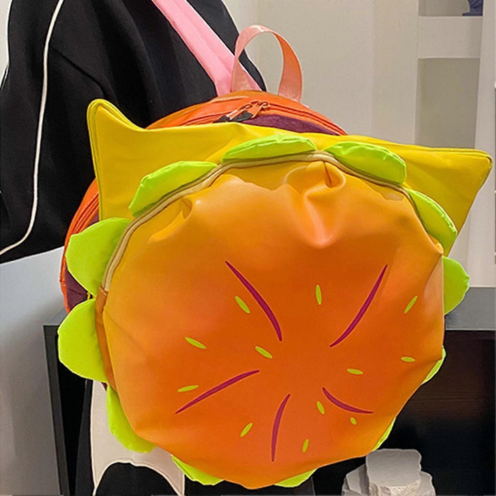 Novelty Hamburger Backpack Multi-Compartment Hamburger Backpack School ...