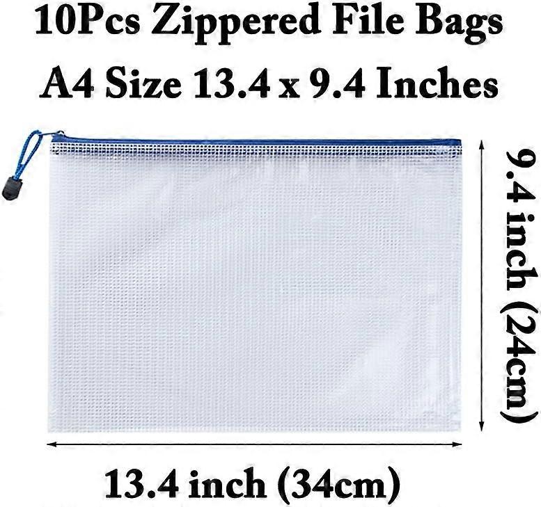 2025,10Pcs Zipper File Bags, Zipper Pouch, PVC Document Bag Zipper ...
