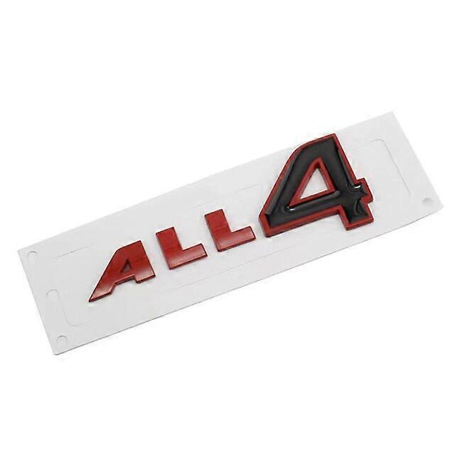 3d Metal Black Red ALL 4 Logo ALL4 Emblem Letters Car Badge Decal For ...