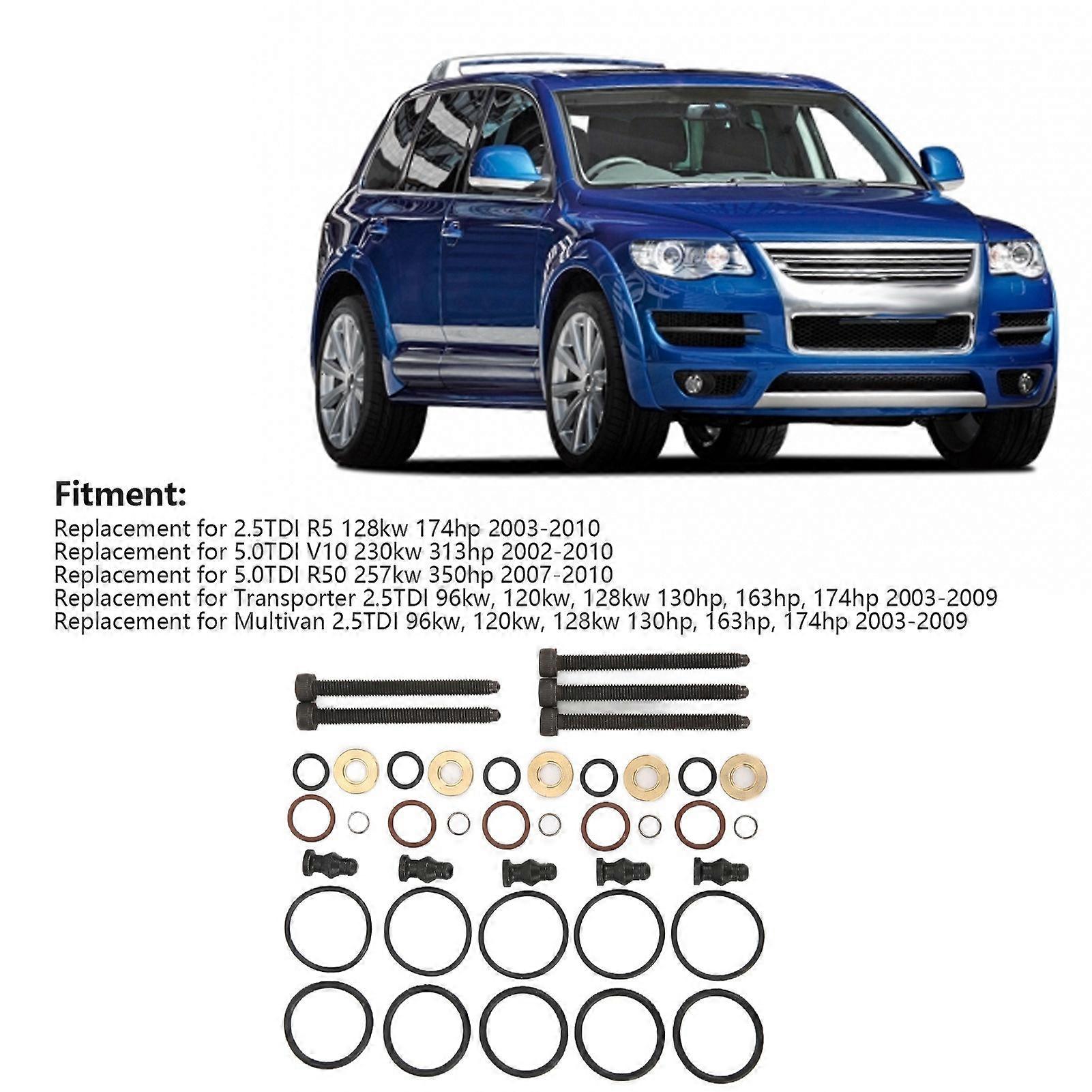 Car Fuel Injector Seals Gaskets Kit with 5 Bolts 038198051B Replacement ...