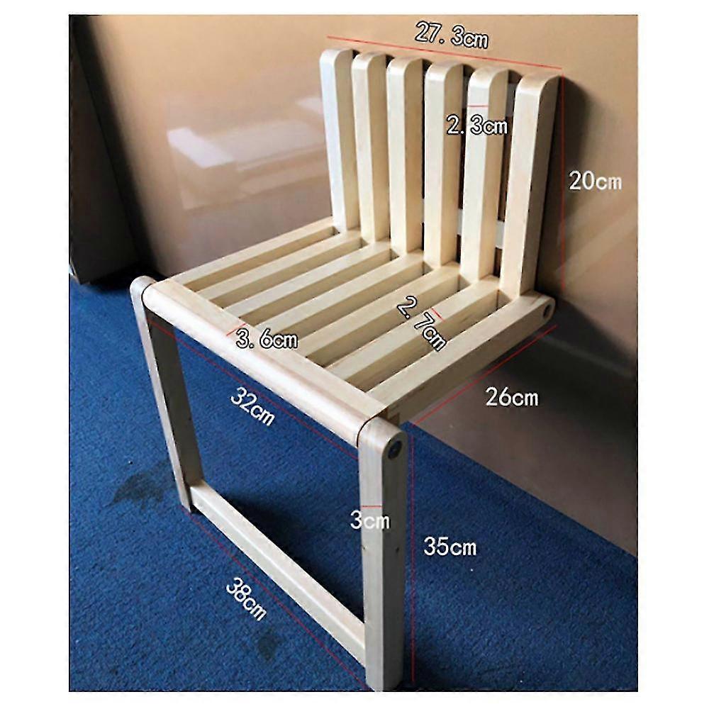 Wall Mounted Hidden Solid Wood Bathroom Stool Home Entrance Shoe ...