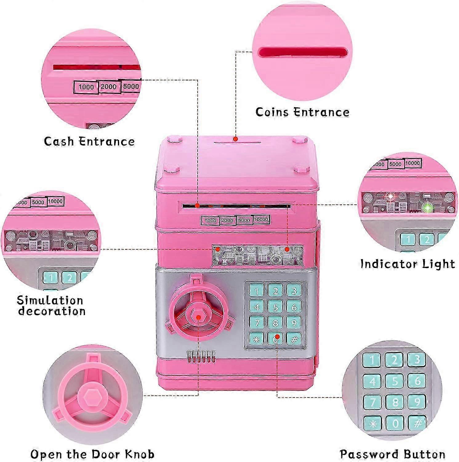 Money Box for Kids Age 3-12, Electronic Money Bank Safe Piggy Bank for ...