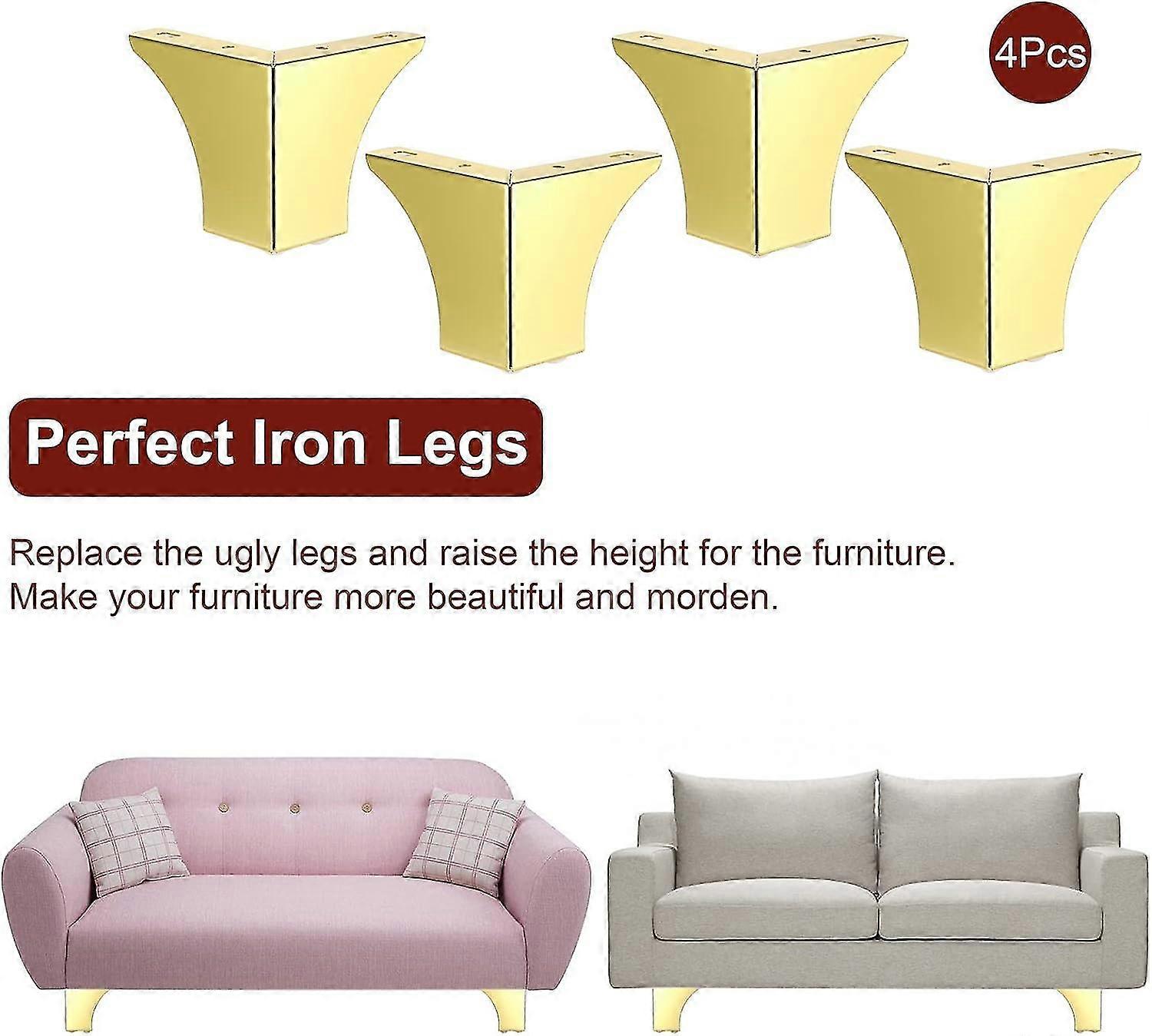 4pcs 10cm Metal Sofa Legs Wardrobe Leg Furniture Leg, Modern Solid Sofa ...