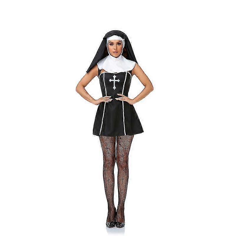 Sexy Nun Costume Adult Women Role Play Game Cosplay Fancy Party Dress ...
