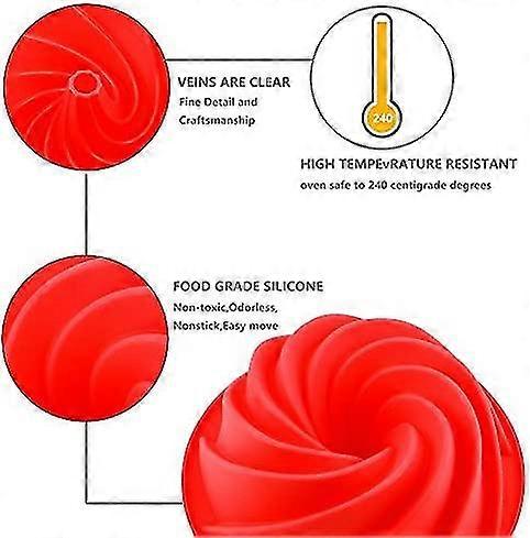 Silicone Baking Cake Mould, 9 Inch Non-stick Cake Tin, Fluted Round ...