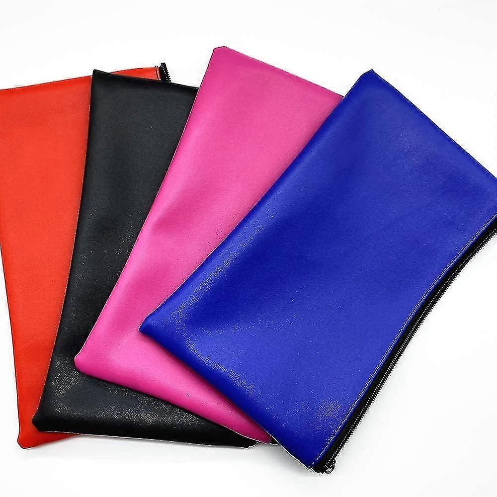 4 Colors Bank Deposit Money Bag Pouch, Utility Leatherettevinyl Zipper ...