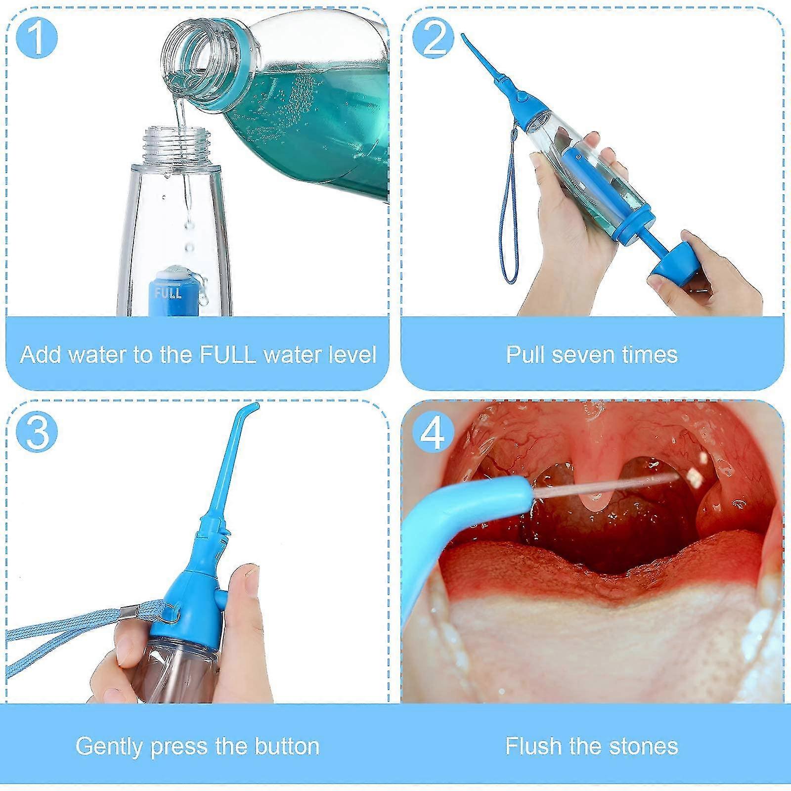 Tonsil Stone Remover Dental Water Jet Flosser Manual Pump Type Low ...