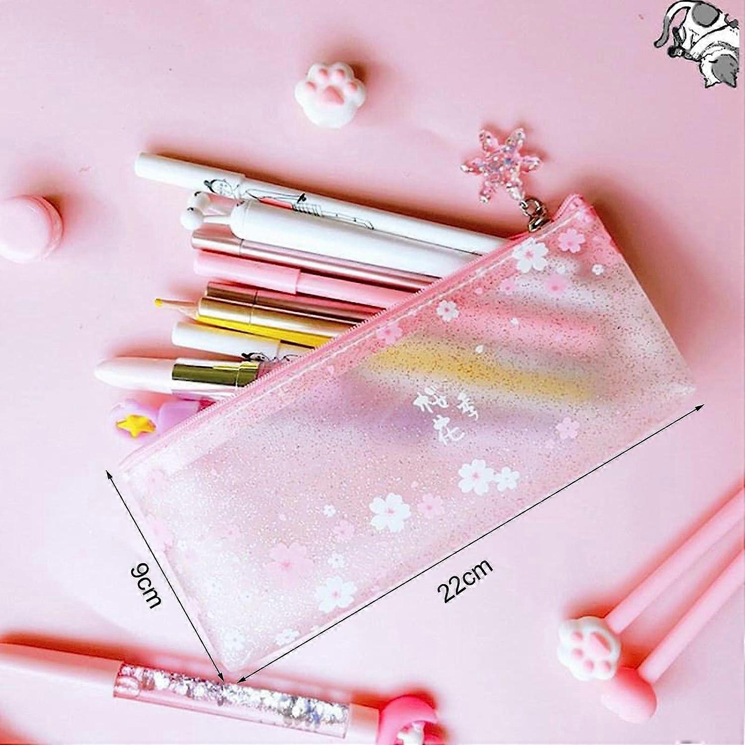 Fabric Pencil Pouch Girls Pencil Pouch with Zipper Cute School Big ...